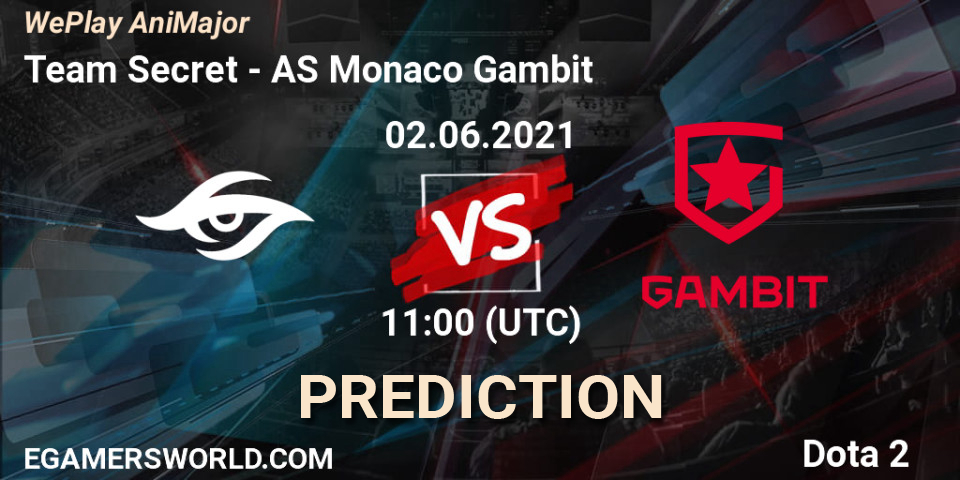 Team Secret contre AS Monaco Gambit: prédiction de match. 02.06.21 ...